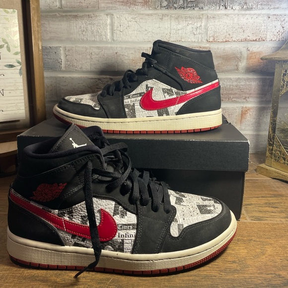 Jordan | Shoes | Jordan Mid Newspaper Air Times | Poshmark